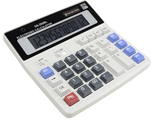 Large Button Desktop Calculator, Two Way Power Calculators Desktop,12 Digit Calculator, Large Screen Clear Display, Easy to Press As A Desk Calculator