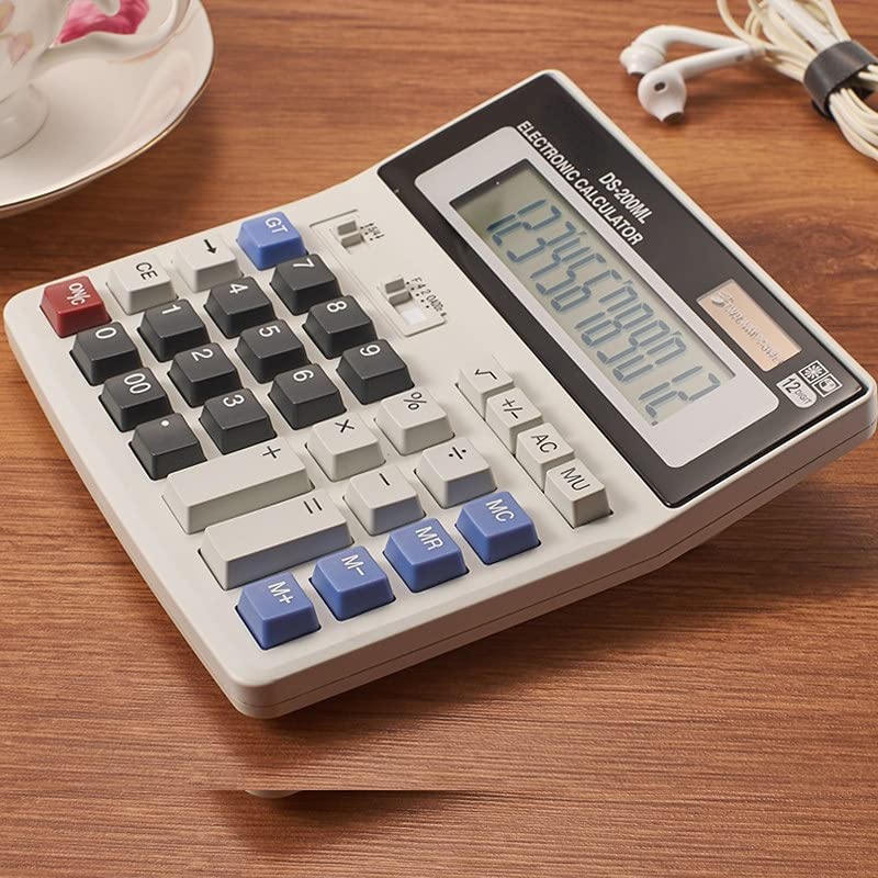 Large Button Desktop Calculator, Two Way Power Calculators Desktop,12 Digit Calculator, Large Screen Clear Display, Easy to Press As A Desk Calculator