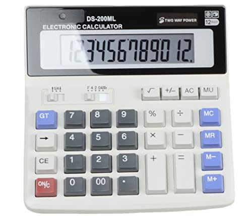 Large Button Desktop Calculator, Two Way Power Calculators Desktop,12 Digit Calculator, Large Screen Clear Display, Easy to Press As A Desk Calculator