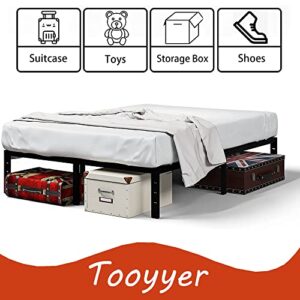 Tooyyer King Bed Frame 18inch High Heavy Duty Steel Slat Maximum 2500 lbs Support for Mattress Foundation No Box Spring Needed Easy to Assemble Non-Slip Noise Free Bed King