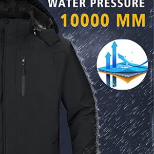 Rapoo Winter Jackets for Men Winter Coats for Men Rain Waterproof Windbreaker Jackets Coats for Men Mens Fleece Warm Snowboard Ski Snow Military Tactical Jacket Coats Black S