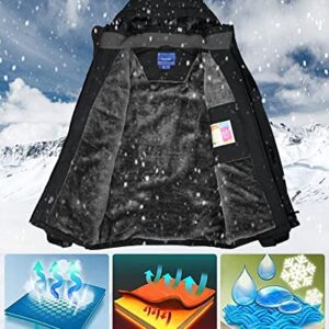 Rapoo Winter Jackets for Men Winter Coats for Men Rain Waterproof Windbreaker Jackets Coats for Men Mens Fleece Warm Snowboard Ski Snow Military Tactical Jacket Coats Black S