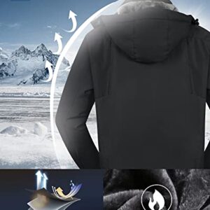 Rapoo Winter Jackets for Men Winter Coats for Men Rain Waterproof Windbreaker Jackets Coats for Men Mens Fleece Warm Snowboard Ski Snow Military Tactical Jacket Coats Black S