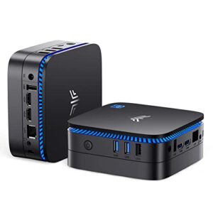 kamrui ak1 plus mini pc, intel 12th gen n95(up to 3.4ghz) mini desktop computers, 8gb ram/256gb m.2 ssd micro computer tower support 4k uhd, dual wi-fi, bt 4.2 for business home office