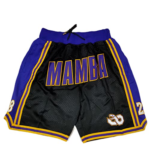 Bowtus Men Basketball Shorts, Mens 90s Retro Mesh Embroidered with Pockets, Fans Gym Athletic Workout Casual Shorts (3), 44W x 44L