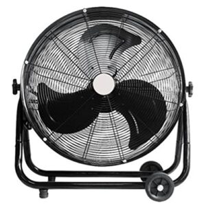 lifesmart fgd-24y 24 inch recirculating floor fan with adjustable pitch, 3 speed settings, 2 caster wheels, and non-slip rubber feet, black