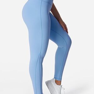 YEOREO Grace Workout Leggings for Women Butt Lifting Tummy Control High Waist Gym Yoga Compression Pants Light Blue L