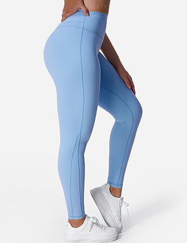 YEOREO Grace Workout Leggings for Women Butt Lifting Tummy Control High Waist Gym Yoga Compression Pants Light Blue L