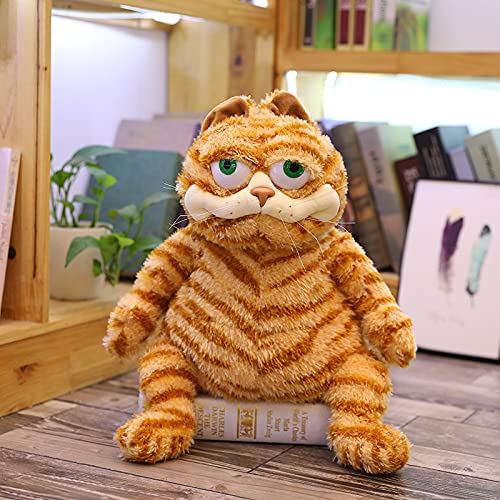 Fat Orange Plush Cat Fat Kitten Stuffed Animals Toy,Cute Fat Cat Plush Toy,Lifelike Yellow Tabby Cat Kitty Toy,Fat Kitten Tabby Cat Plush Toy for Boys and Girls Children Xmas Birthday Gift (11.8inch)