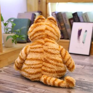 Fat Orange Plush Cat Fat Kitten Stuffed Animals Toy,Cute Fat Cat Plush Toy,Lifelike Yellow Tabby Cat Kitty Toy,Fat Kitten Tabby Cat Plush Toy for Boys and Girls Children Xmas Birthday Gift (11.8inch)