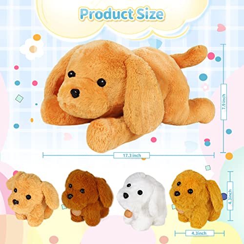 KMUYSL Puppy Stuffed Animals Toys for Ages 3 4 5 6 7 8+ Years Old Kids - Mommy Dog with 4 Baby Puppies in Her Tummy, Idea Xmas Birthday Gifts for Baby, Toddler, Girls, Boys