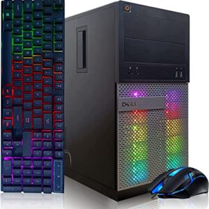 Dell RGB Gaming Desktop PC, Intel Quad I5 up to 3.6GHz, Radeon R9 370 4G GDDR5, 16GB RAM, 128G SSD + 2TB, DVD, WiFi & Bluetooth, RGB Keyboard & Mouse, Win 10 Pro (Renewed)