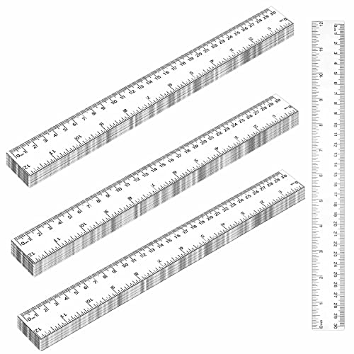 Gutyble 50Pack 12Inch Clear Plastic Ruler, for School,Office and Home