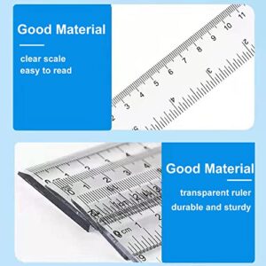 Gutyble 50Pack 12Inch Clear Plastic Ruler, for School,Office and Home