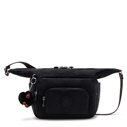 Kipling Womens Women's Erica Small Bag, Jetset Traveller, Small Handbag, Polyester Crossbody Bag, Black Tonal, 10.5 L x 7.25 H 5.75 D US