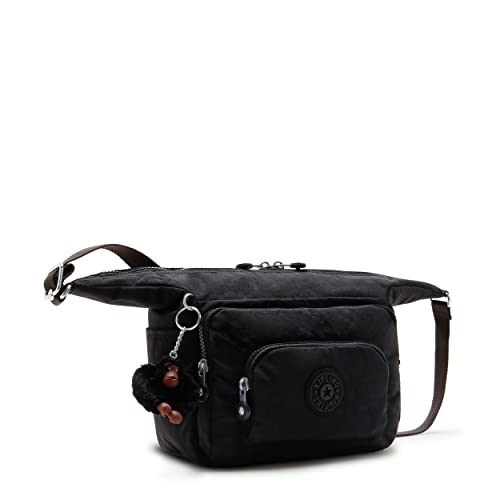 Kipling Womens Women's Erica Small Bag, Jetset Traveller, Small Handbag, Polyester Crossbody Bag, Black Tonal, 10.5 L x 7.25 H 5.75 D US