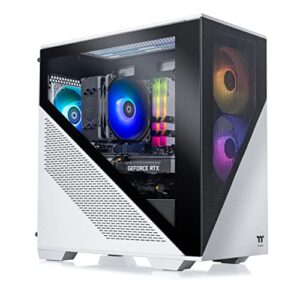 thermaltake frostbite 360 gaming desktop (amd ryzen™ 5 5600x 6-core, toughram rgb ddr4 3600mhz 16gb memory, nvidia® geforce rtx™ 3060, 1tb nvme m.2, win10 home) d1fb-b550-360-lcs,white