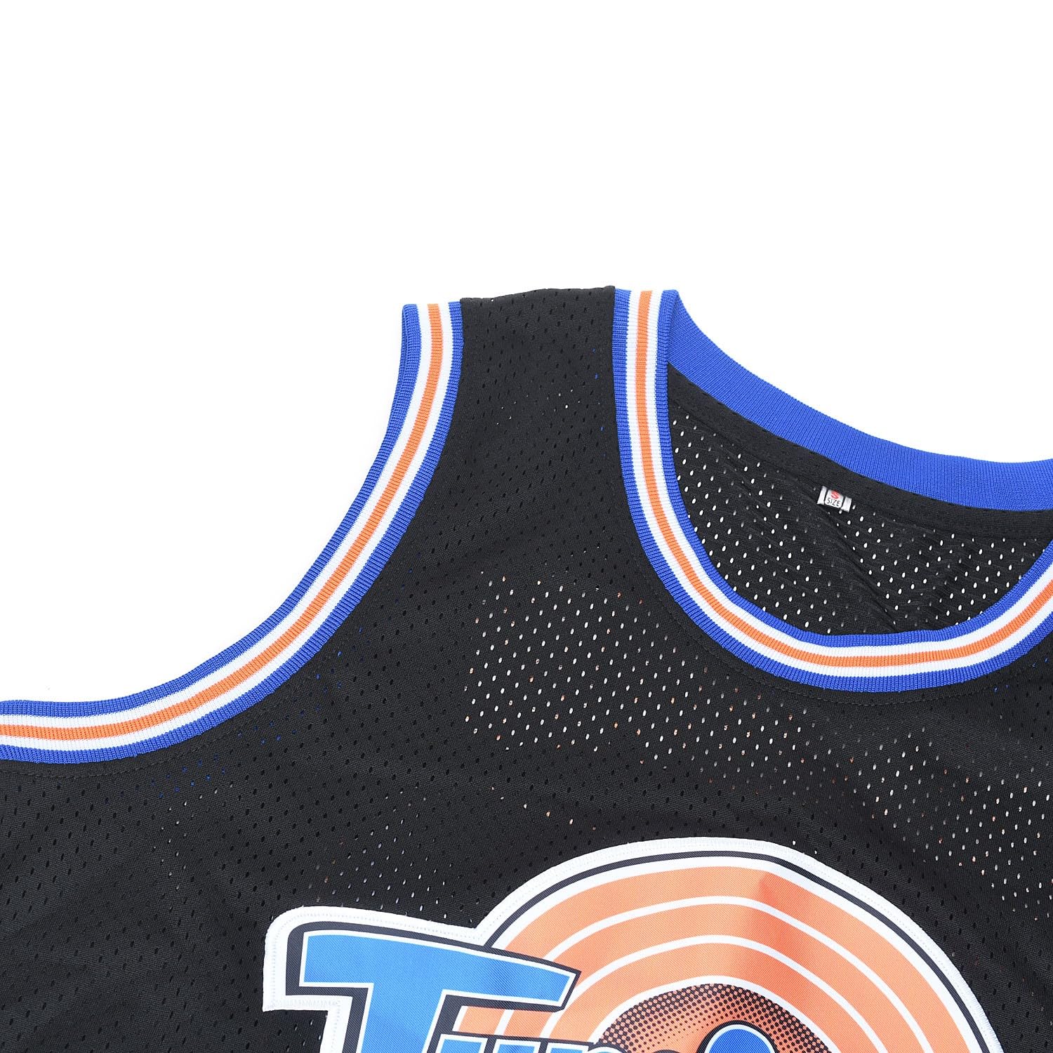 OTHERCRAZY Mens Basketball Jersey #23 Space Movie Jersey S-XXL White/Black/Blue (Black, X-Large)