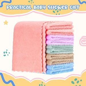 100 Pack Baby Washcloths Bulk 10 x 10 Inch Microfiber Coral Fleece Baby Face Towels Absorbent and Soft Baby Wash Cloths for Newborns Infants and Toddlers