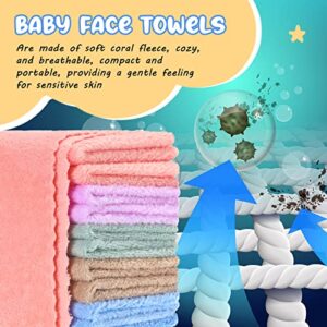 100 Pack Baby Washcloths Bulk 10 x 10 Inch Microfiber Coral Fleece Baby Face Towels Absorbent and Soft Baby Wash Cloths for Newborns Infants and Toddlers