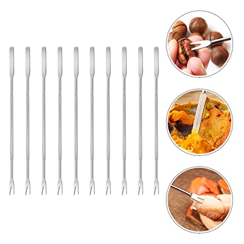 Luxshiny Oyster Crackers Oyster Crackers Oyster Crackers 10 Pcs Stainless Kitchen Picnic Seafood Tools Lobster Forks Set Crab Leg Forks Picks Steel Seafood Forks Ar Multitool Mini Forks