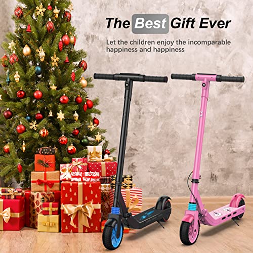 Aovopro Electric Scooter for Kids Age of 6-12,Flashing Rainbow Led Lights,Flashing Wheel and 6.5'' Wheels,UL Certified Kids Electric Scooter