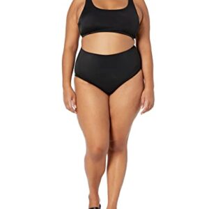 Amazon Essentials Women's High Waist Swim Bottom (Available in Plus Size), Washed Black, Small