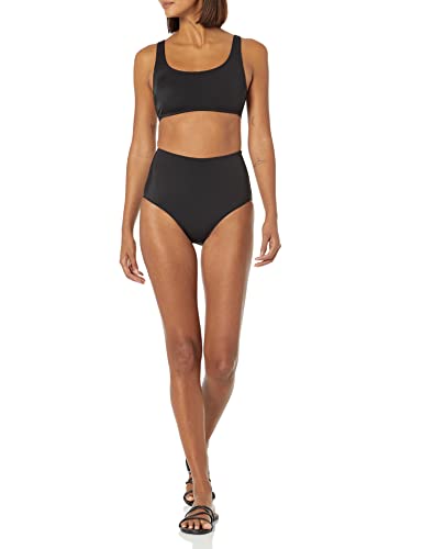 Amazon Essentials Women's High Waist Swim Bottom (Available in Plus Size), Washed Black, Small