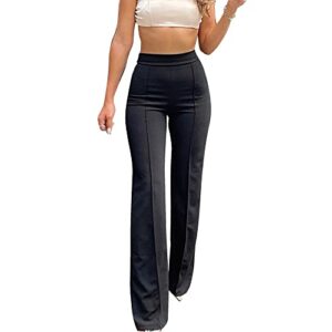 lyaheima women's comfy wide leg pants long business stretchy pants flare pants