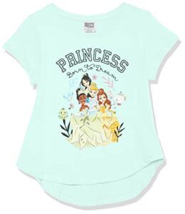 disney princess girls t-shirt-cinderella, belle, tiana, mint (g4-16), 7-8