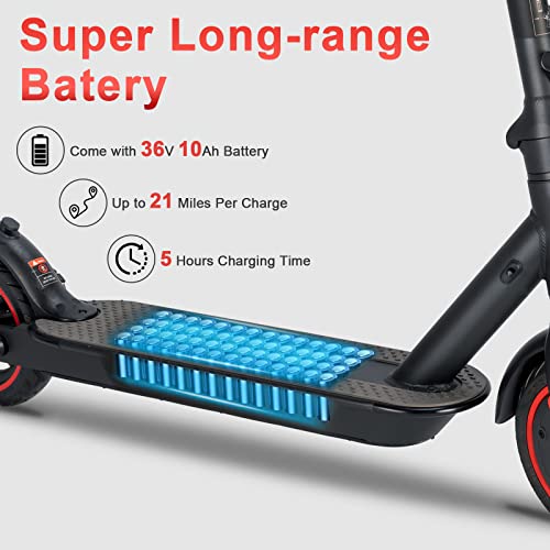 PEXMOR Electric Scooter Adults, Scooter Electric for Adults 21 Miles Range & 15.5 Mph,8.5" Solid Tire 350W Folding Electric Kick Scooter, Commuting E-Scooter Dual Brake& App Cruise Control