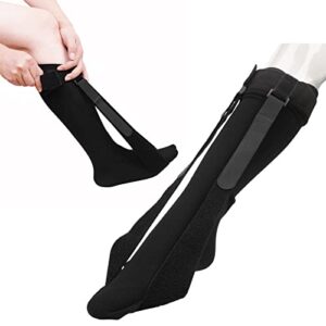 ZJchao Plantar Fasciitis Night Splint Sock, Plantar Fasciitis Orthopedic Socks Single, Dorsiflexion Night Splint Compression Socks with Double Strap Design(S)