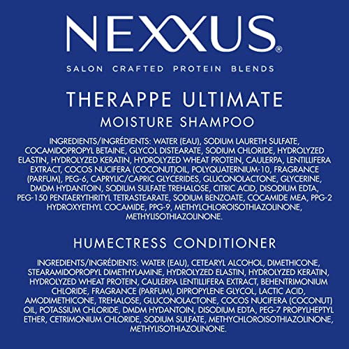 Nexxus Shampoo and Conditioner For Dry Hair Therappe & Humectress Hair Care With Proteinfusion Blend For 24-hour Moisture 13.5oz 2 Count