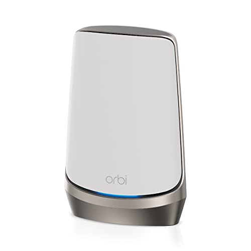 NETGEAR Orbi Quad-Band WiFi 6E Mesh Add-on Satellite (RBSE960) - Works with Orbi RBRE960, RBKE962, RBKE963, Adds Coverage Up to 3,000 sq. ft, AXE11000 (10.8Gbps), White Silver