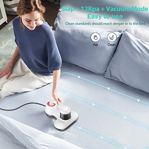 Dascooni Bed Vacuum Cleaner, Mattress Vacuum Cleaner 12KPa Handheld Vacuum Cleaner high-Frequency Double-tap for mattresses, Sofas, Carpets and Other Fabrics