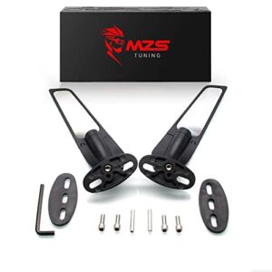 mzs racing motorcycle mirrors, double rotating wing rearview mirror fairing side black compatible with gsxr 600 750 1000 | cbr300r cbr500r cbr600rr cbr1000rr | ex250 ex300 ex400 ex650 zx6r zx10r