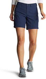 eddie bauer women's upf 50+ stretch rainier short (as1, numeric, numeric_10, regular, regular, medium indigo, 10)