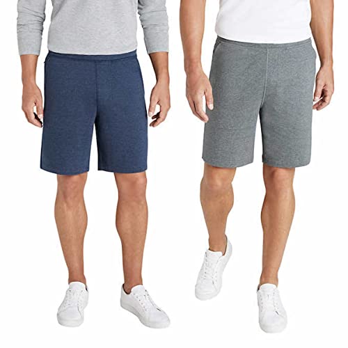 Eddie Bauer Men's 2-Pack Lounge Shorts (Navy/Dark Grey, Medium)