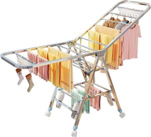 ttw clothes drying rack, 3 level foldable laundry drying rack collapsible, drying rack clothing, extra accessories and wheels