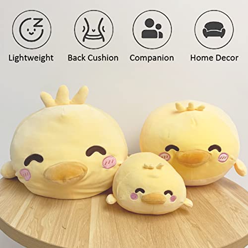 ARELUX 23.6in Duck Plush Pillow Stuffed Animal Snuggly Pillow Cute Plush Toy Snuggle Buddy Duck Plushie Kawaii Soft Hugging Pillow for Kids Boys Girls