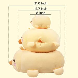 ARELUX 23.6in Duck Plush Pillow Stuffed Animal Snuggly Pillow Cute Plush Toy Snuggle Buddy Duck Plushie Kawaii Soft Hugging Pillow for Kids Boys Girls