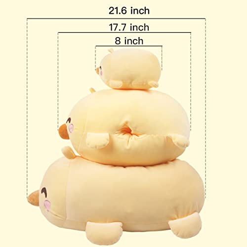 ARELUX 23.6in Duck Plush Pillow Stuffed Animal Snuggly Pillow Cute Plush Toy Snuggle Buddy Duck Plushie Kawaii Soft Hugging Pillow for Kids Boys Girls