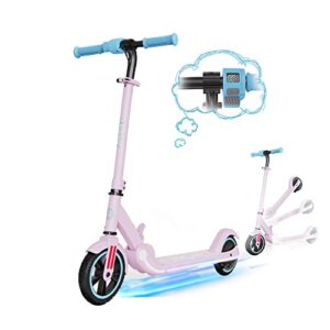 rcb electric scooter for kids ages 6-8-12, electric kickscooter with 200w motor & led display, adjustable speed and height - e-scooters up to 9.3 mph & 5 miles, boys and girls, with newcolorful lights