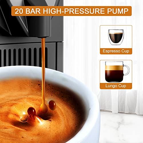 CHULUX 1400W Espresso Machine for Nespresso Capsules: Espresso and Lungo Cups, One Cup Premium Italian 20 Bar ODE Pump Espresso Maker - Perfect for Office & Coffee Lovers