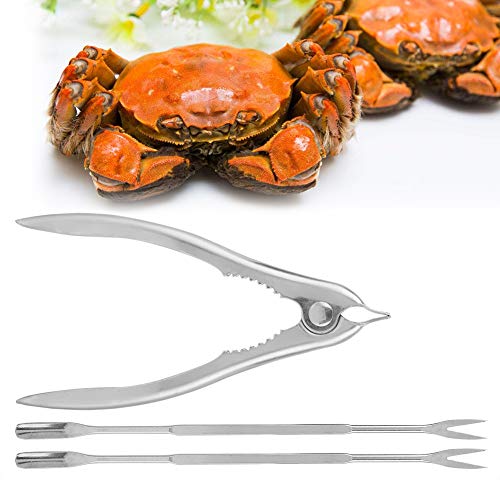 Seafood Tools Set, Stainless Steel Lobster Crab Cracker Shell Claw Seafood Forks Nuts Opener, Kitchen Gadgets Perfect for Pecans Walnuts