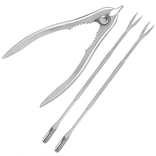 Seafood Tools Set, Stainless Steel Lobster Crab Cracker Shell Claw Seafood Forks Nuts Opener, Kitchen Gadgets Perfect for Pecans Walnuts