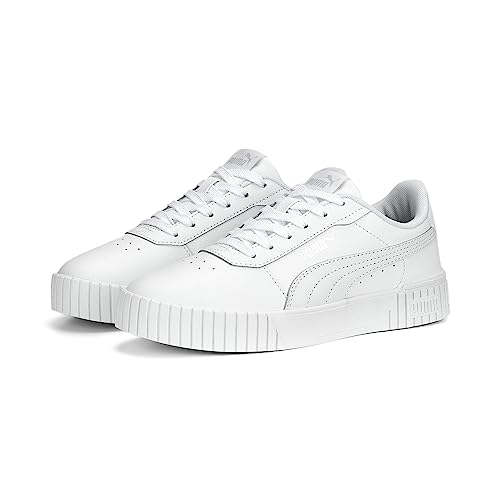 PUMA Women's Carina 2.0 Sneaker, White White Silver, 9