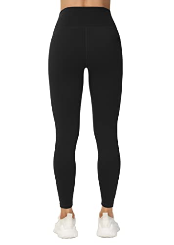 Women's V Cross Waist Yoga Leggings High Waisted Tummy Control Workout Running Pants Black