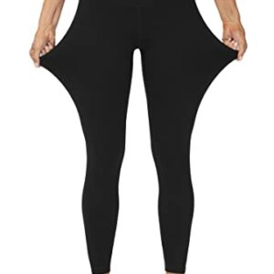 Women's V Cross Waist Yoga Leggings High Waisted Tummy Control Workout Running Pants Black