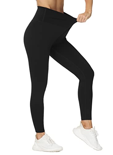 Women's V Cross Waist Yoga Leggings High Waisted Tummy Control Workout Running Pants Black